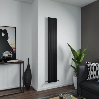 Agadon Panio Designer Panel Radiator 1800 x 295 mm Textured Black ...