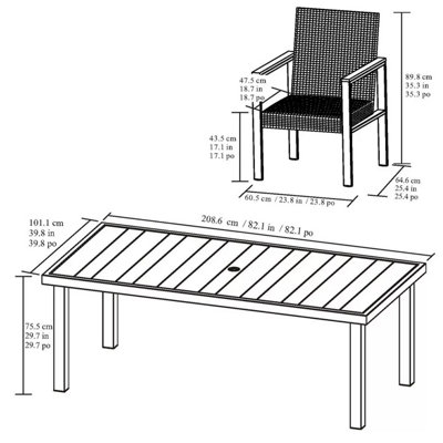 Agio Maricopa 7 Piece Outdoor Woven Dining Set - Rust-Resistant ...