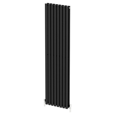 Agnite Black Designer Radiator Vertical Oval Double Panel Rad ...