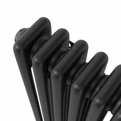 Agnite Traditional Vertical Colosseum Triple Bar Column Radiator Black ...