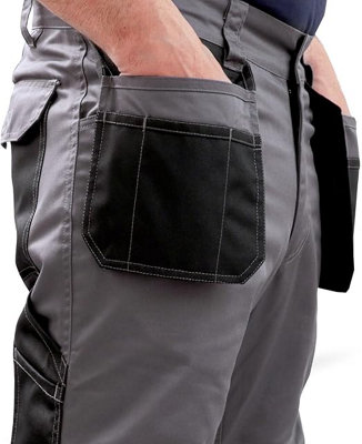AGRI Trade Heavy Duty Pro Mens Work Trousers Multi Pocket Reinforcing ...