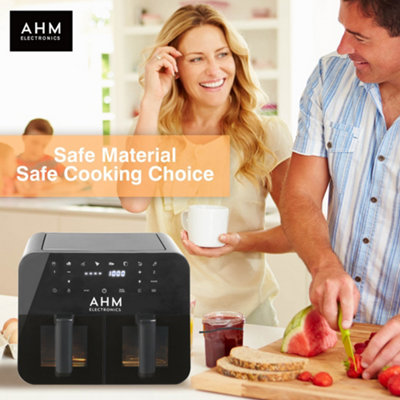 AHM ELECTRONICS 9L DUAL BASKET AIR FRYER IN BACK