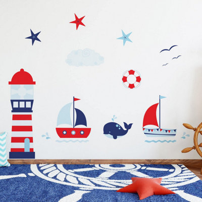 Ahoy Matey Nautical Wall Stickers | DIY at B&Q