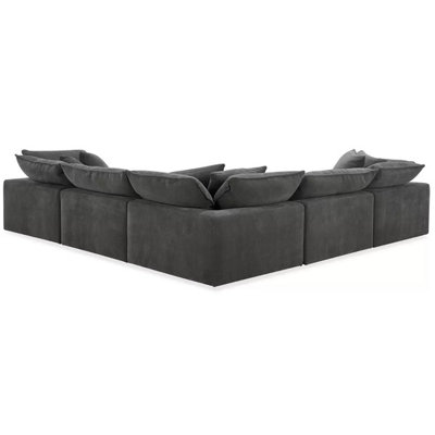 Aiden & Ivy Sereen Dark Grey 6 Piece Modular Sofa with Ottoman ...