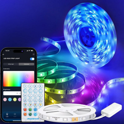 Aigostar 10m Smart LED Strip Lights with Remote Control, WiFi App ...