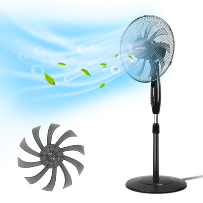 Aigostar 16'' Oscillating Pedestal Fan 10 Blades, 3 Speeds, Adjustable ...