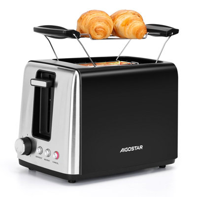 Aigostar 2 Slice Toaster with Warming Rack, 750W