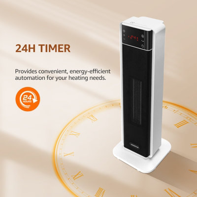 Aigostar 2000W Electric Fan Heater, Thermostat 4 Modes, 24H Timer ...