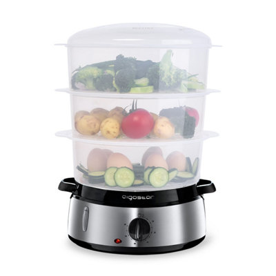 Aigostar 3 Tier Food Steamer, 9 Litre, Stainless Steel Base, 800W | DIY ...