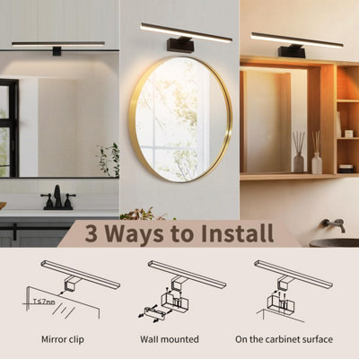 Aigostar 40CM LED Bathroom Mirror Light, 8W Wall Light with IP44 4000K ...