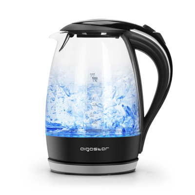 Aigostar Electric Kettle Glass 1.7L 3000W Black | DIY at B&Q
