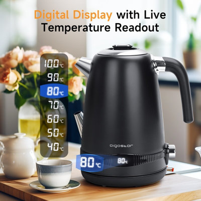 Aigostar Electric Kettle with Variable Temperature, 1.7L