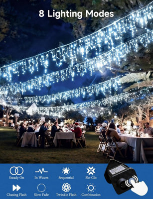 Aigostar Icicle Outdoor Christmas Lights 5M Cool Uniform