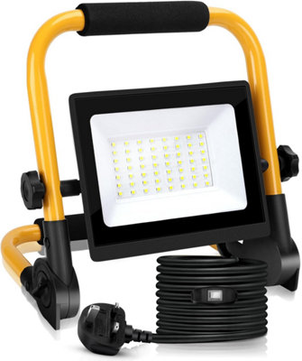 Aigostar LED Work Light, 50W Job Site Light 4500LM with 13ft Wire & Switch