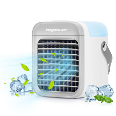 Aigostar Mini Air Conditioner Fan with USB Rechargeable, 3 Speeds, 7 ...
