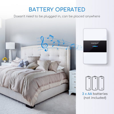 Aigostar Panda Series Wireless Doorbell, IP44 Waterproof Cordless ...