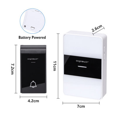 Aigostar Panda Series Wireless Doorbell, IP44 Waterproof Cordless ...