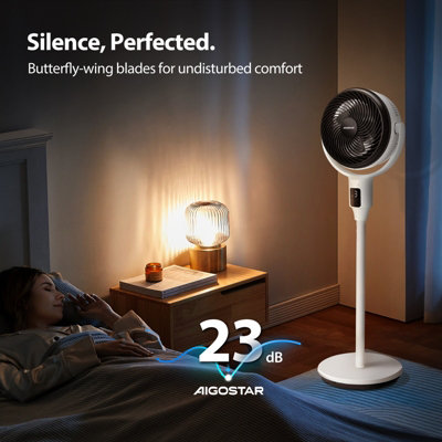 Aigostar Pedestal Fan with Remote Control, Silent Standing Fan Air ...