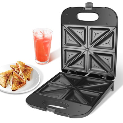 Aigostar Sandwich Toaster, 4 Slice with Non-Stick Hot Plates