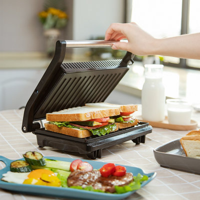 Aigostar Sandwich Toaster Panini Press 800W, 180 Degree Flat Open