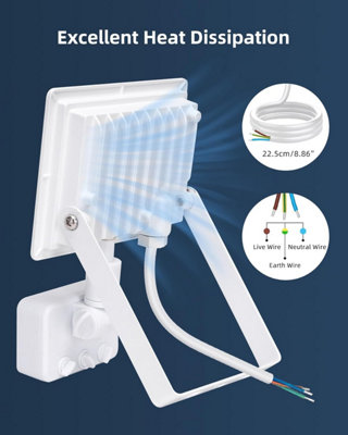 Aigostar Security Lights Outdoor Motion Sensor, 20W PIR Floodlight ...