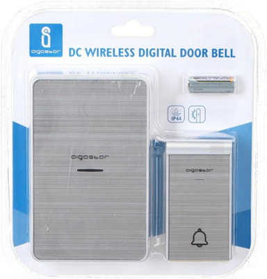 Aigostar Silver Wireless Doorbell, IP44 Waterproof Cordless Door Chime ...