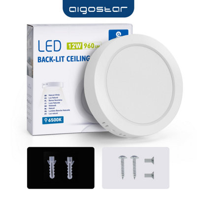 Aigostar Ultra-Thin 12W Round Surface Mounted LED Ceiling Lights ...