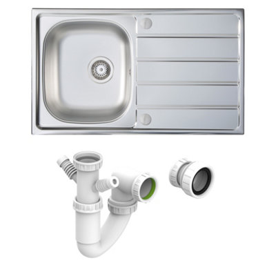 AIN Compact 1.0 Inset Steel Sink with Waste & Plumbing kit