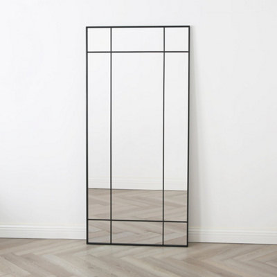 Aion - Large Industrial Mirror with Black Frame - 170x80 | DIY at B&Q