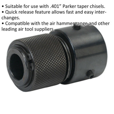 Air Chisel Quick Release Coupling - For .401" Parker Taper Chisels ...