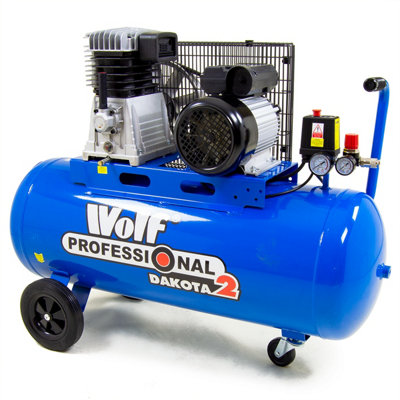 Air Compressor Wolf Dakota 2 Industrial 100L, 14.1 CFM, 3HP & 13pc Air ...