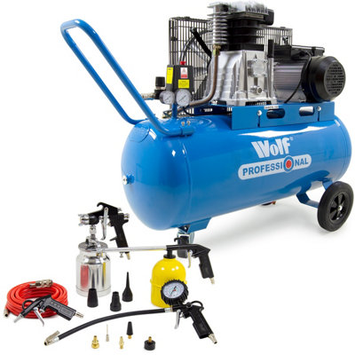 Air Compressor Wolf Pro Dakota Portable 100L, 14 CFM, 3HP & 13pc Air ...