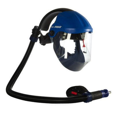 Air fed full face mask for paint spraying. Fitted with air regulator ...