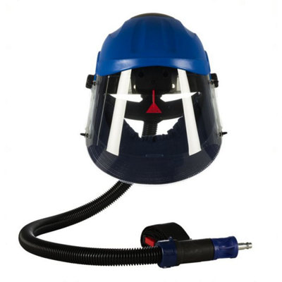 Air fed full face mask for paint spraying. Fitted with air regulator ...
