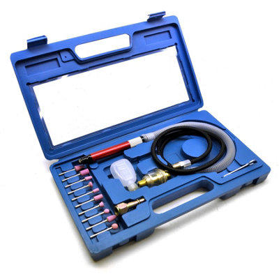 Air Micro Die Grinder Burr Rotary Tool Kit 15pc Craft Etch Engrave ...