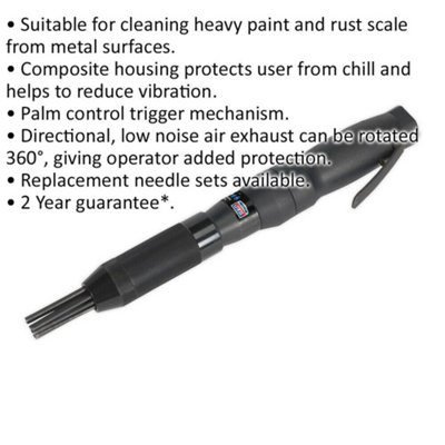 Air Operated Needle Scaler - Composite Housing - Heavy Paint & Rust ...