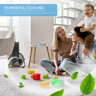 Air Pro 14" Floor Fan 3 Powerful Speed Settings & Adjustable Tilt Metal ...