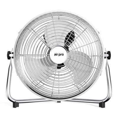 Air Pro 14" Floor Fan 3 Powerful Speed Settings & Adjustable Tilt Metal ...