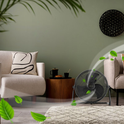 Air Pro 16" Floor Fan 3 Powerful Speed Settings & Adjustable Tilt Metal ...