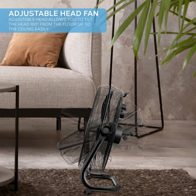 Air Pro 20" Floor Fan 3 Powerful Speed Settings & Adjustable Tilt Metal ...