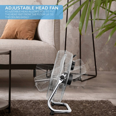 Air Pro 20" Floor Fan 3 Powerful Speed Settings & Adjustable Tilt Metal ...