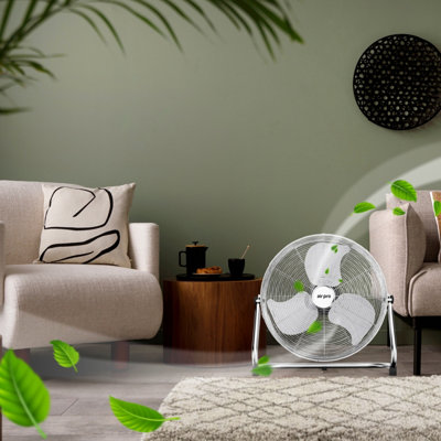 Air Pro 20" Floor Fan 3 Powerful Speed Settings & Adjustable Tilt Metal ...
