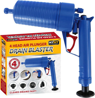 Air Pump Drain Blaster with 4 Attachments - Compressed Air Plunger for ...