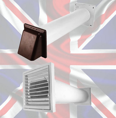 Air Vent Through Wall Kit VC-KR0153 - Louvre Grille with Stylish ...