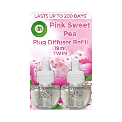 Air Wick Air Freshner Plug in Diffuser Twin Refill Pink Sweet Pea 2 x 19ml