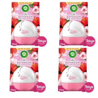 Air Wick Tokyo Decosphere Bathroom Air Freshener Cherry Blossom 4 x 75ml