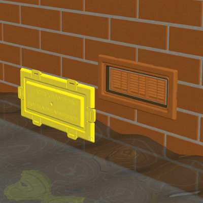 Airbrick flood water defence Protection cover and Terracotta frame ...