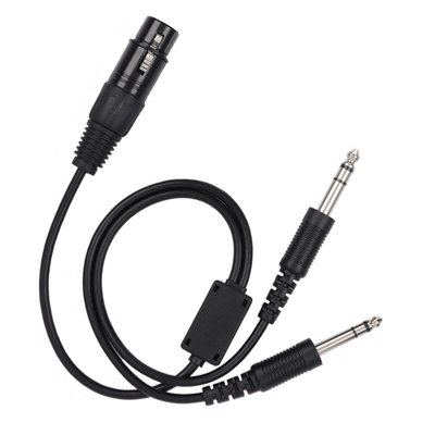 Airbus XLR to GA Dual Plug 5-Pin Headset Adapter Cable for Aviation Headphones