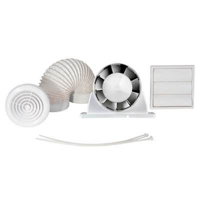 Airflow Aura 100T In-Line Fan 30l/s - Includes Shower Kit - Adjustable ...