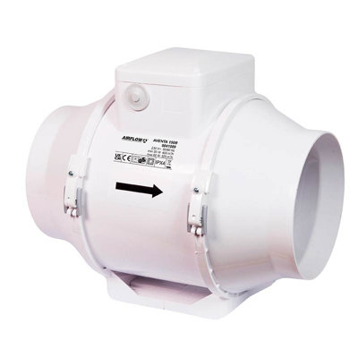 AIRFLOW AVENTA 6" 150mm INLINE MIXED FLOW FAN CENTRIFUGAL TIMER, 2 speed